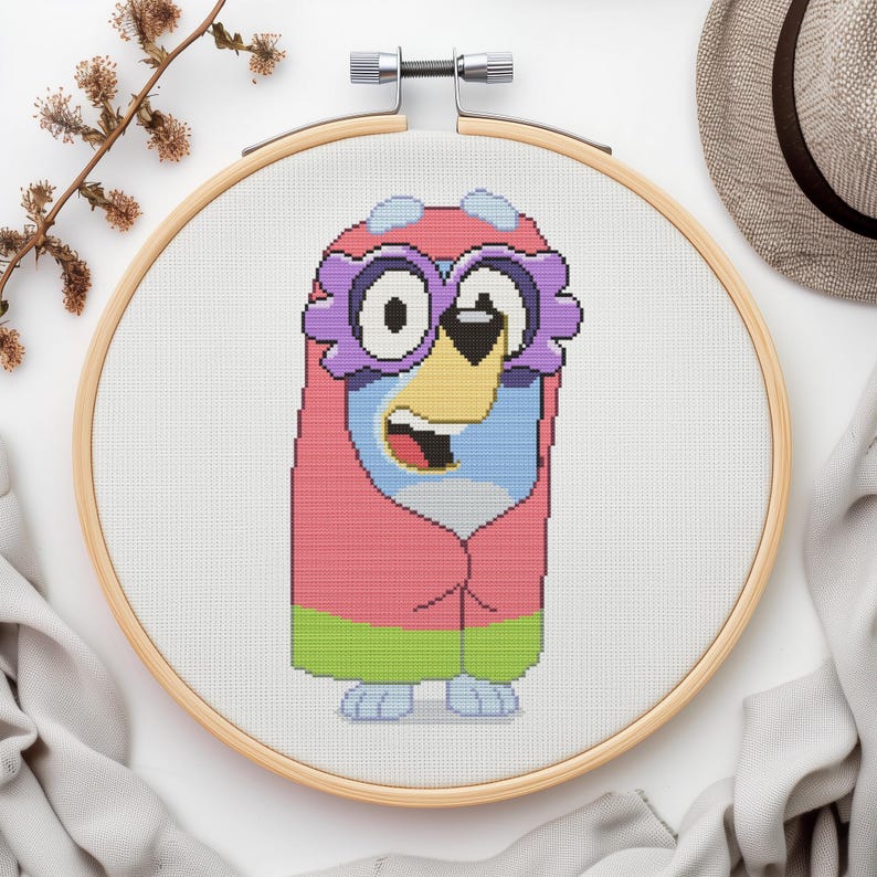 Bluey Granny Cross Stitch Pattern: Easy Beginner Project (PDF Pattern ...
