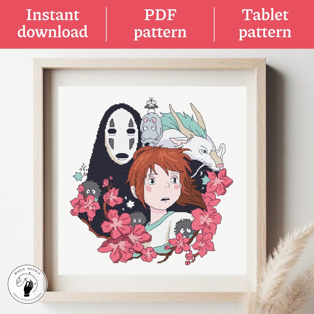 Spirited Away Cross Stitch Pattern: Studio Ghibli Embroidery (PDF ...