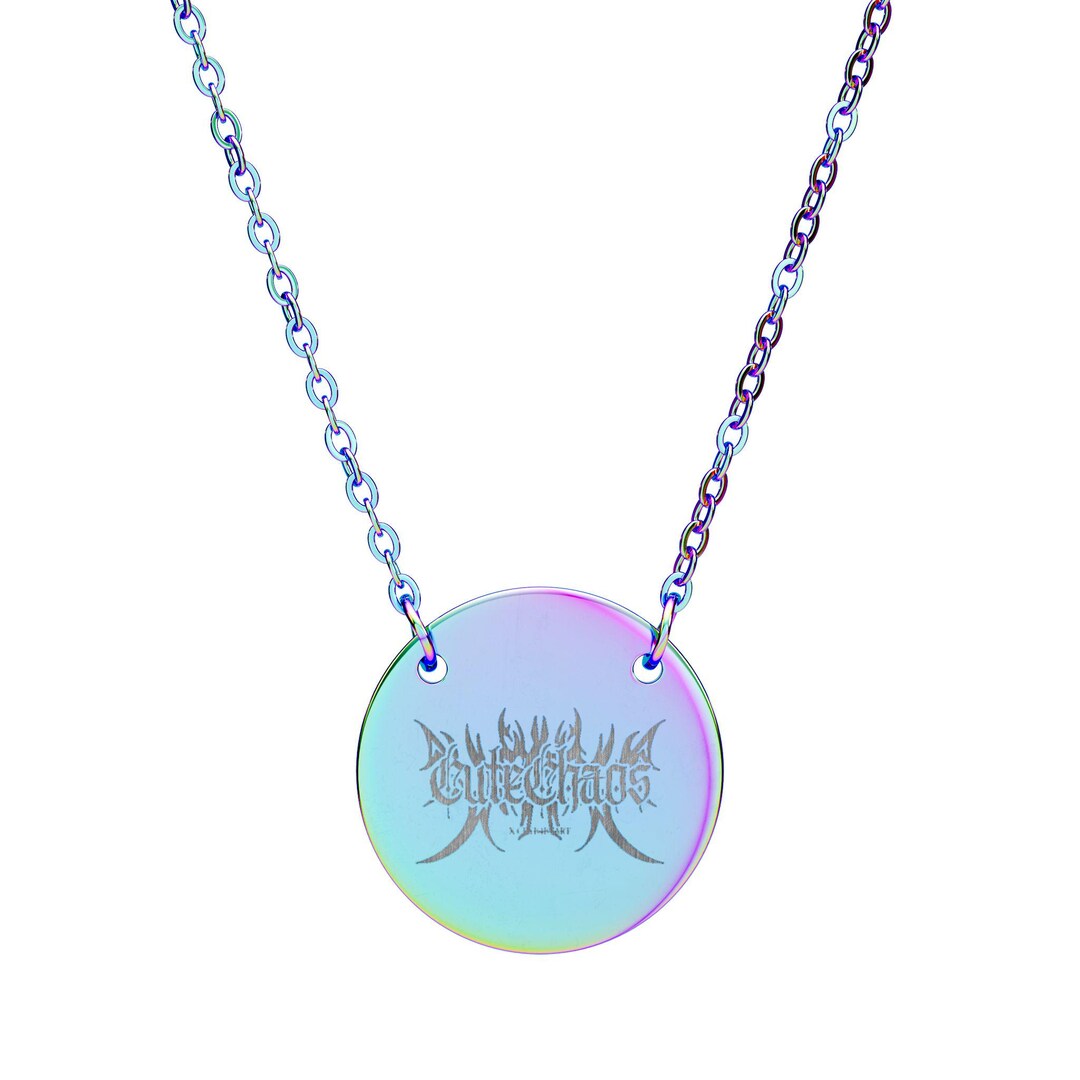 Engraved Circle Nameplate Necklace | Personalized Round Pendant - Etsy