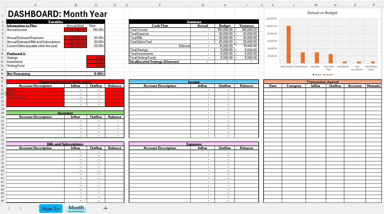 Budget Planning Excel Worksheets VBA Enabled - Etsy