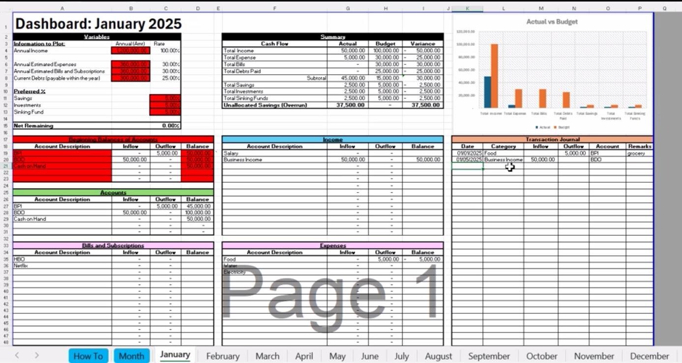 Budget Planning Excel Worksheets VBA Enabled - Etsy