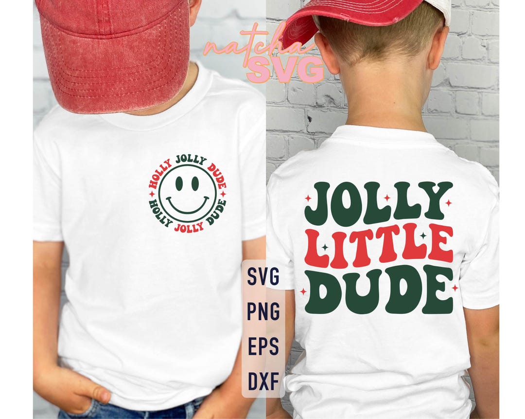 Jolly Little Dude Svg, Funny Kids Christmas Svg, Toddler Boy Christmas ...