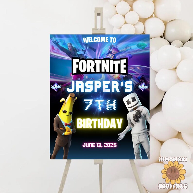 Editable Fort Game Birthday Welcome Sign | Battle Royale Party Sign ...