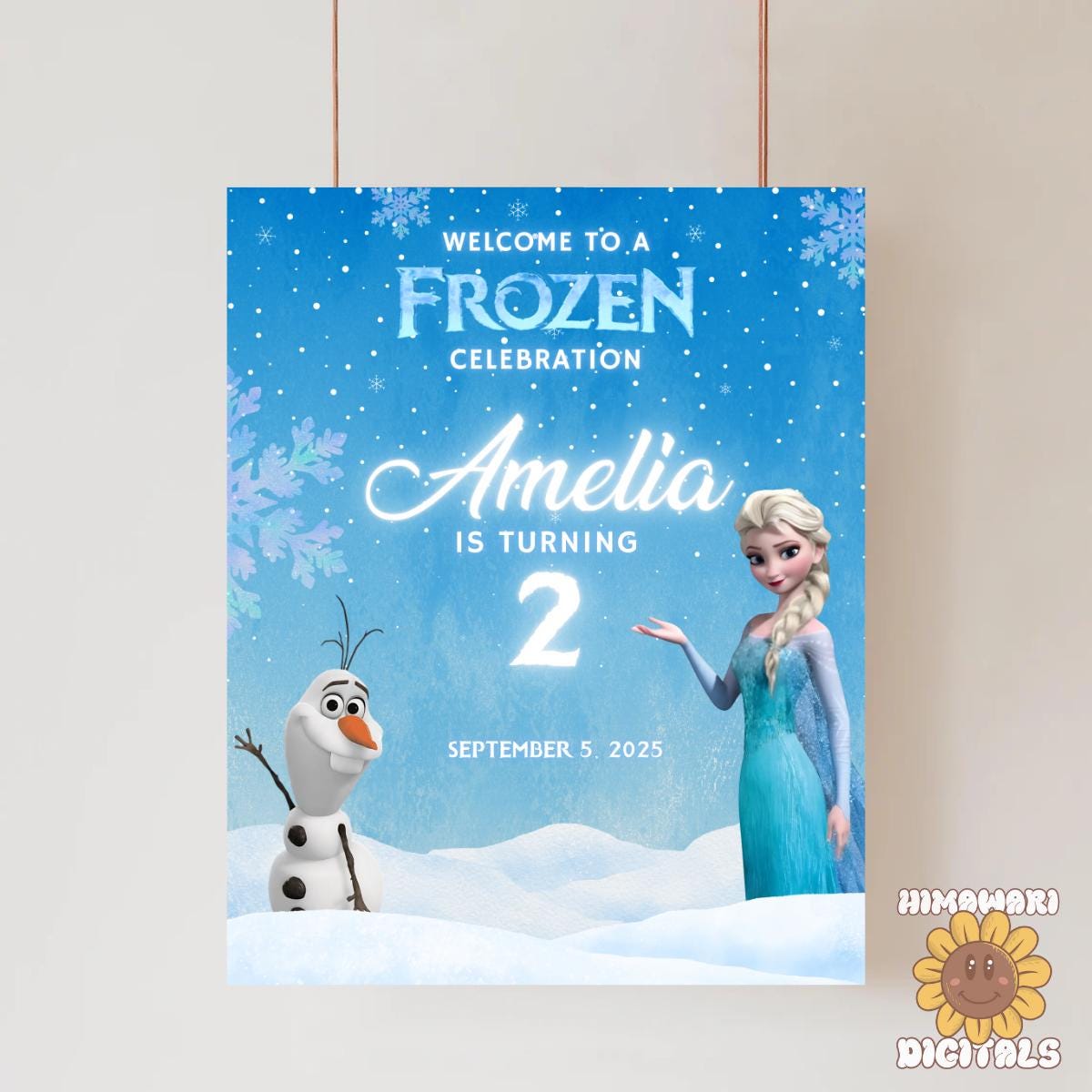 Editable Frozen Birthday Welcome Sign | Winter Snow Party Decor | Ice ...