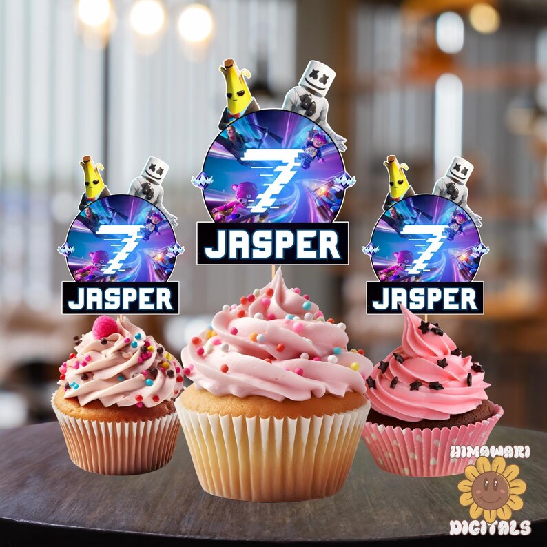Editable Fort Game Birthday Cake Topper | Battle Royale Party ...
