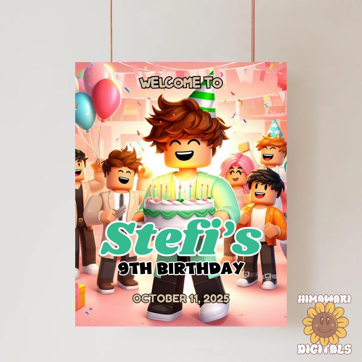 Editable Roblox Birthday Welcome Sign | Gamer Party Decor | Dance Party ...