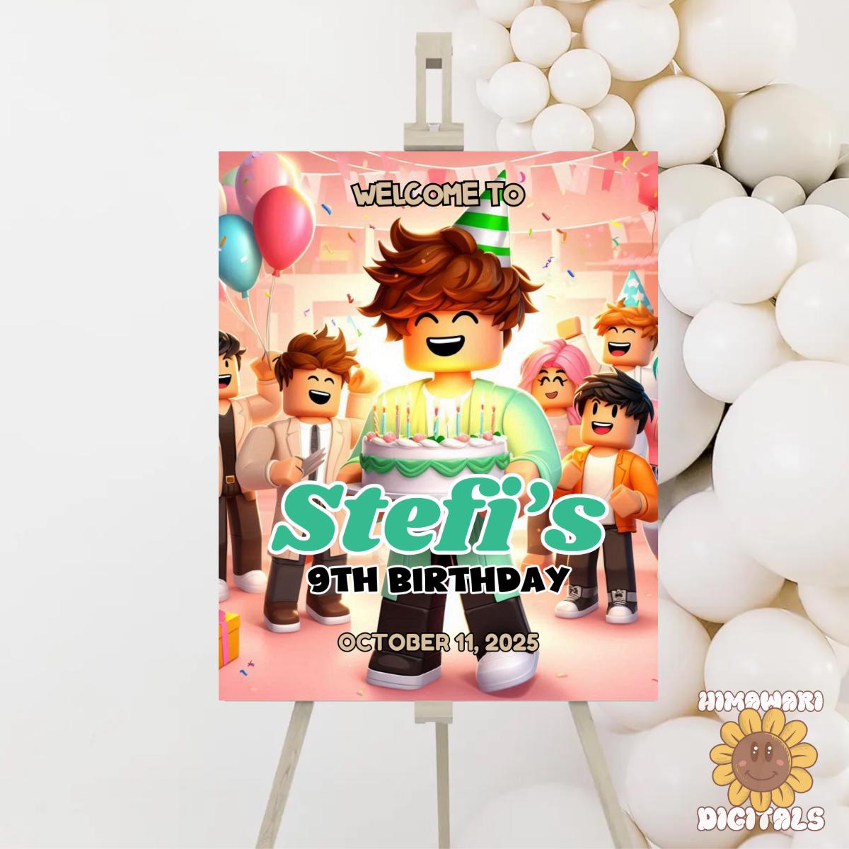Editable Roblox Birthday Welcome Sign | Gamer Party Decor | Dance Party ...