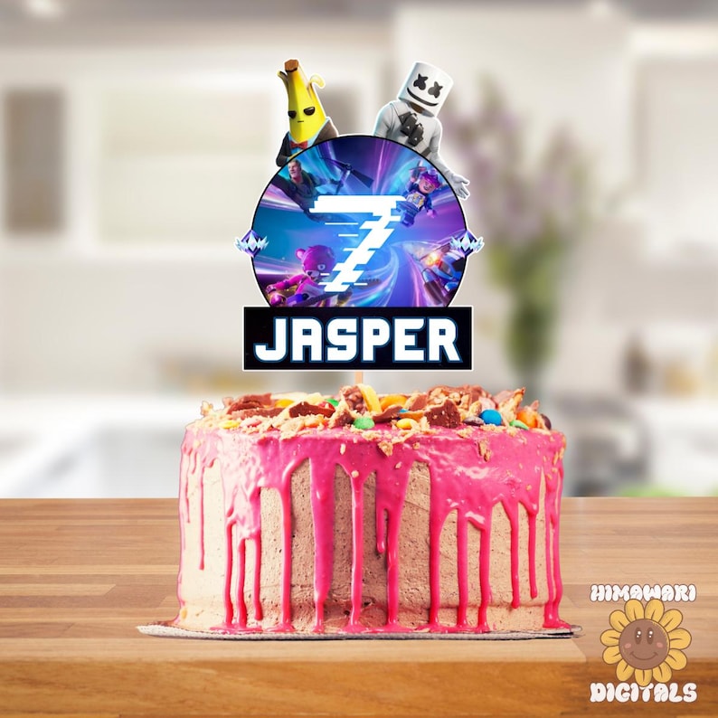 Editable Fort Game Birthday Cake Topper | Battle Royale Party ...