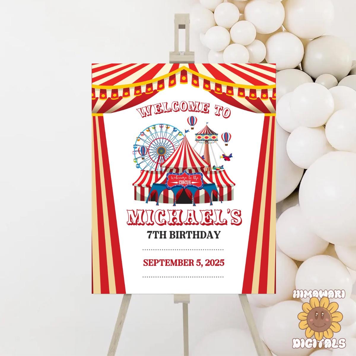 Editable Carnival Birthday Welcome Sign | Circus Party Decor | Funfair ...