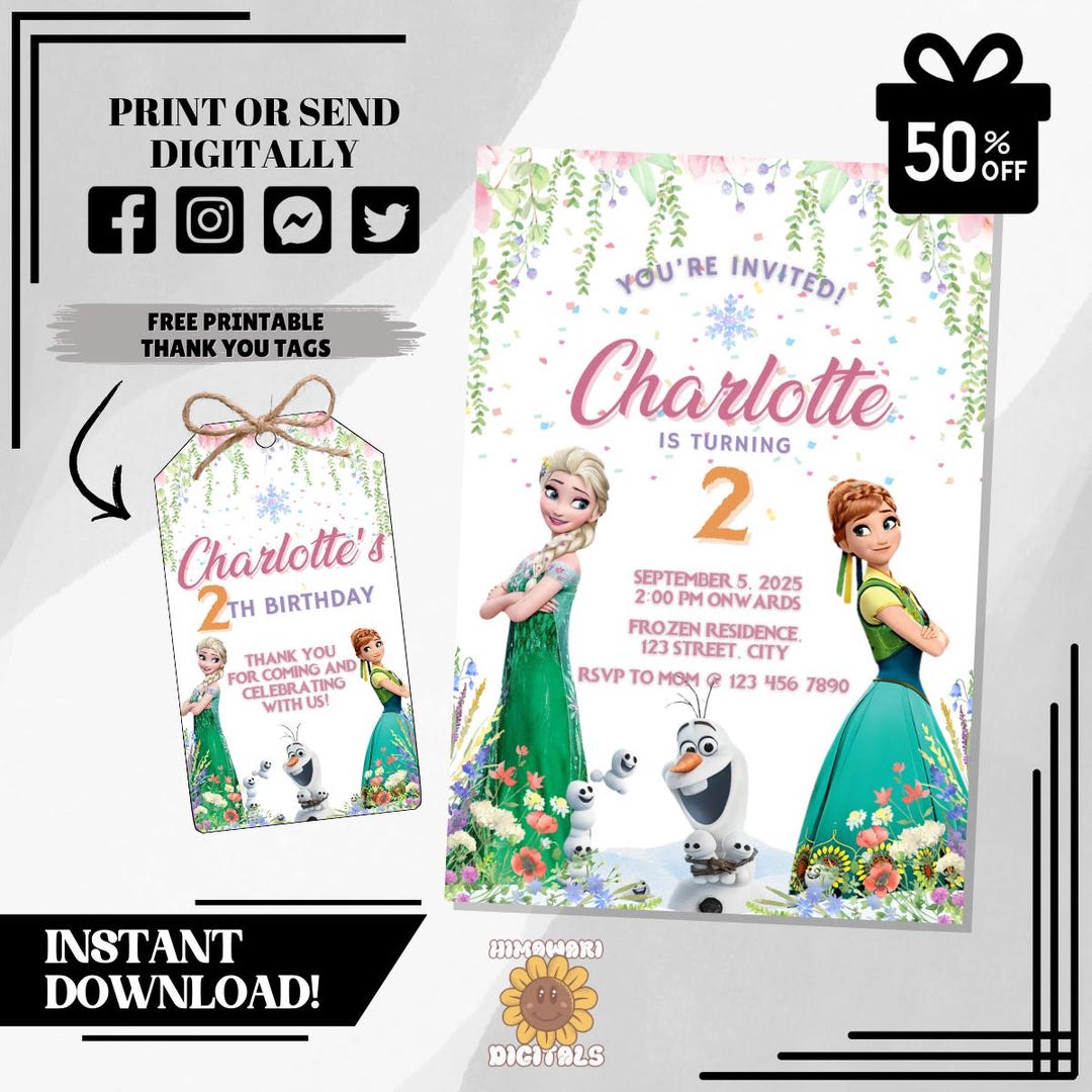 Editable Frozen Birthday Invitation | Winter Snow Party Invite | Ice ...