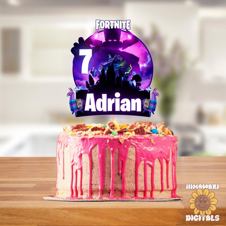 Editable Fort Game Birthday Cake Topper | Battle Royale Party ...
