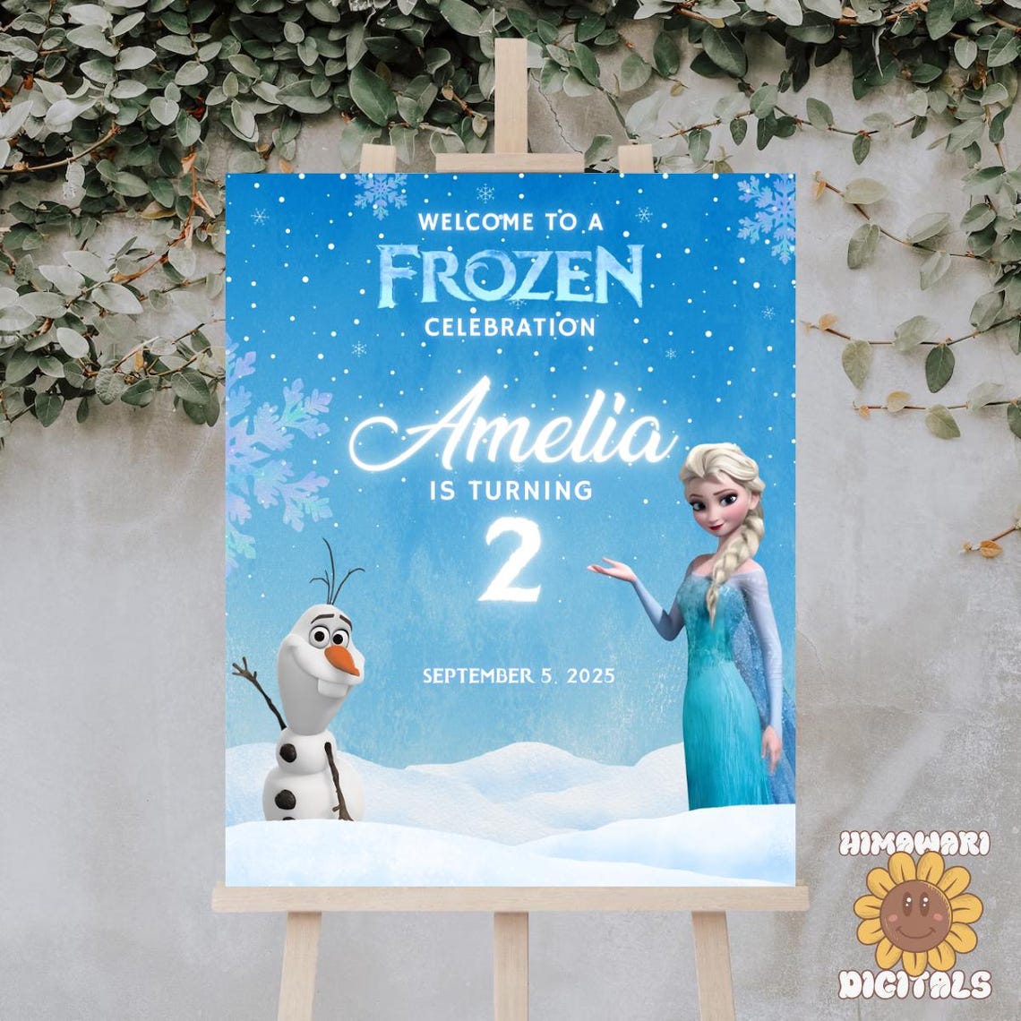 Editable Frozen Birthday Welcome Sign | Winter Snow Party Decor | Ice ...