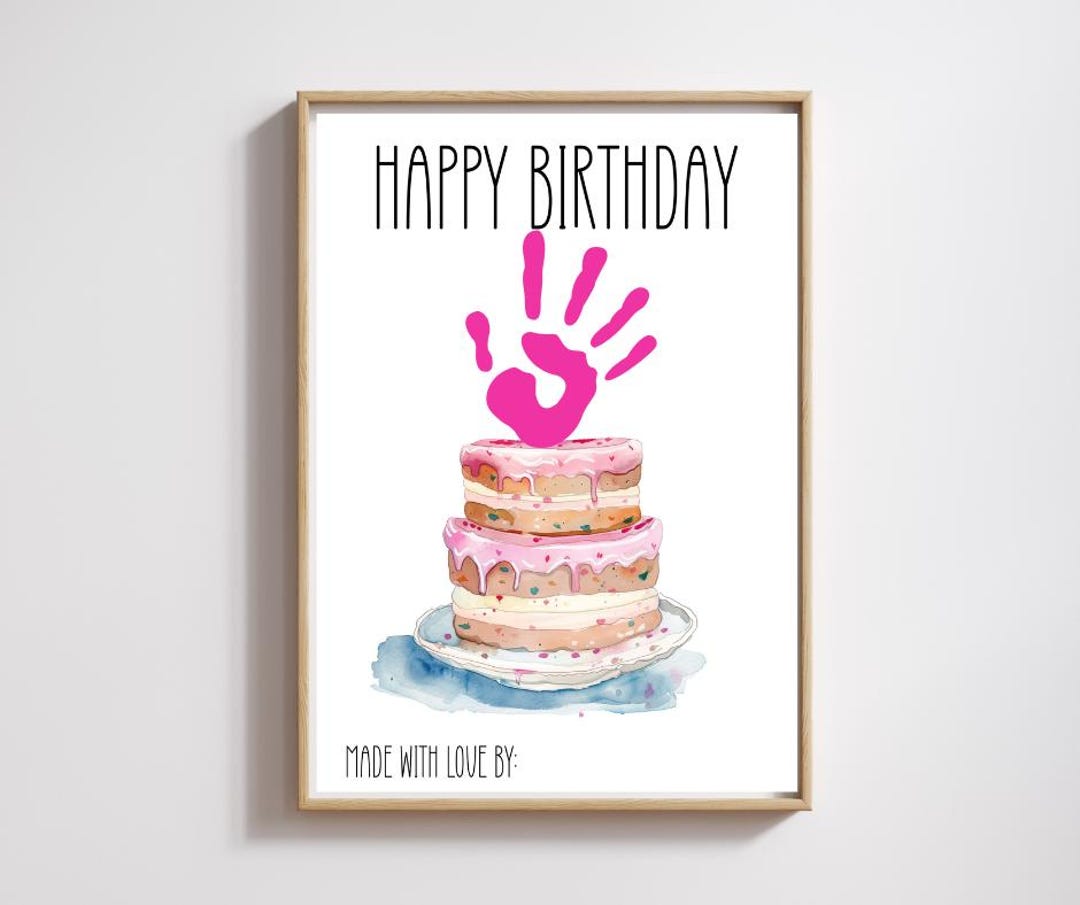 Printable Handprint Art, Happy Birthday Handprint Art,children's Craft ...