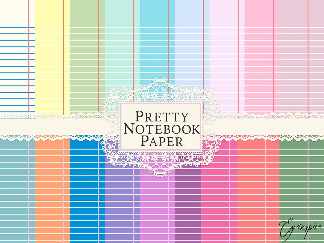 Colorful Notebook Paper: 70 Digital Scrapbook Designs (JPG) - Etsy