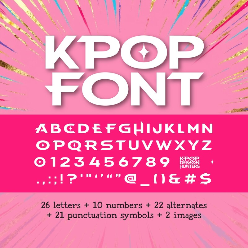 Demon Hunter Kpop Font - Etsy