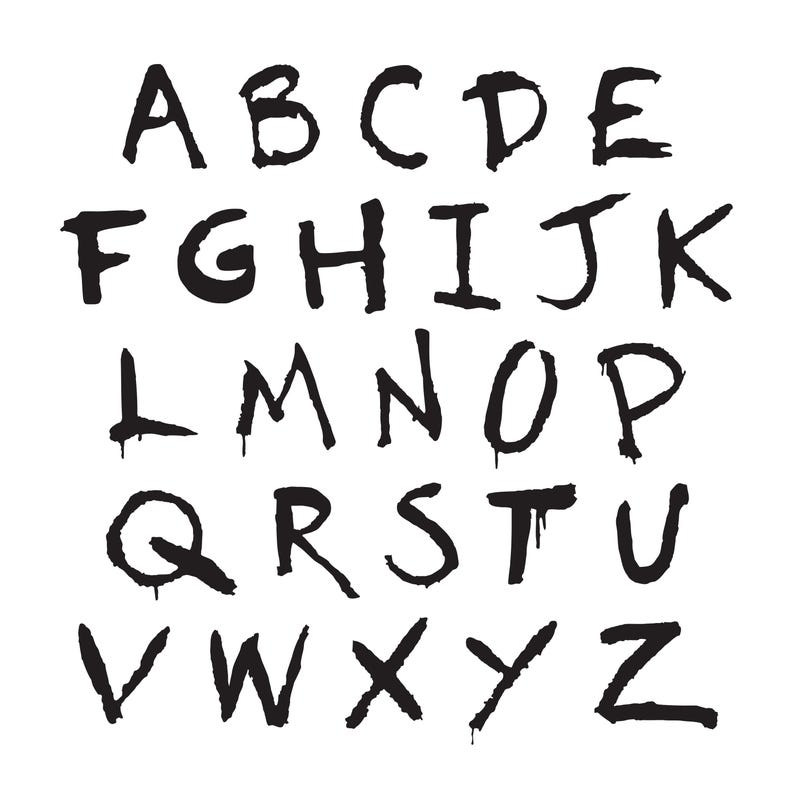 BLACK VOID – Horror Font OTF, 80s Sci-fi Wall Writing Alphabet ...