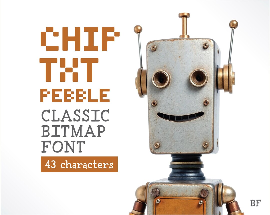 CHIP TXT PEBBLE - 8-bit Bitmap Font, Simple Digital Typeface, Pixelated ...