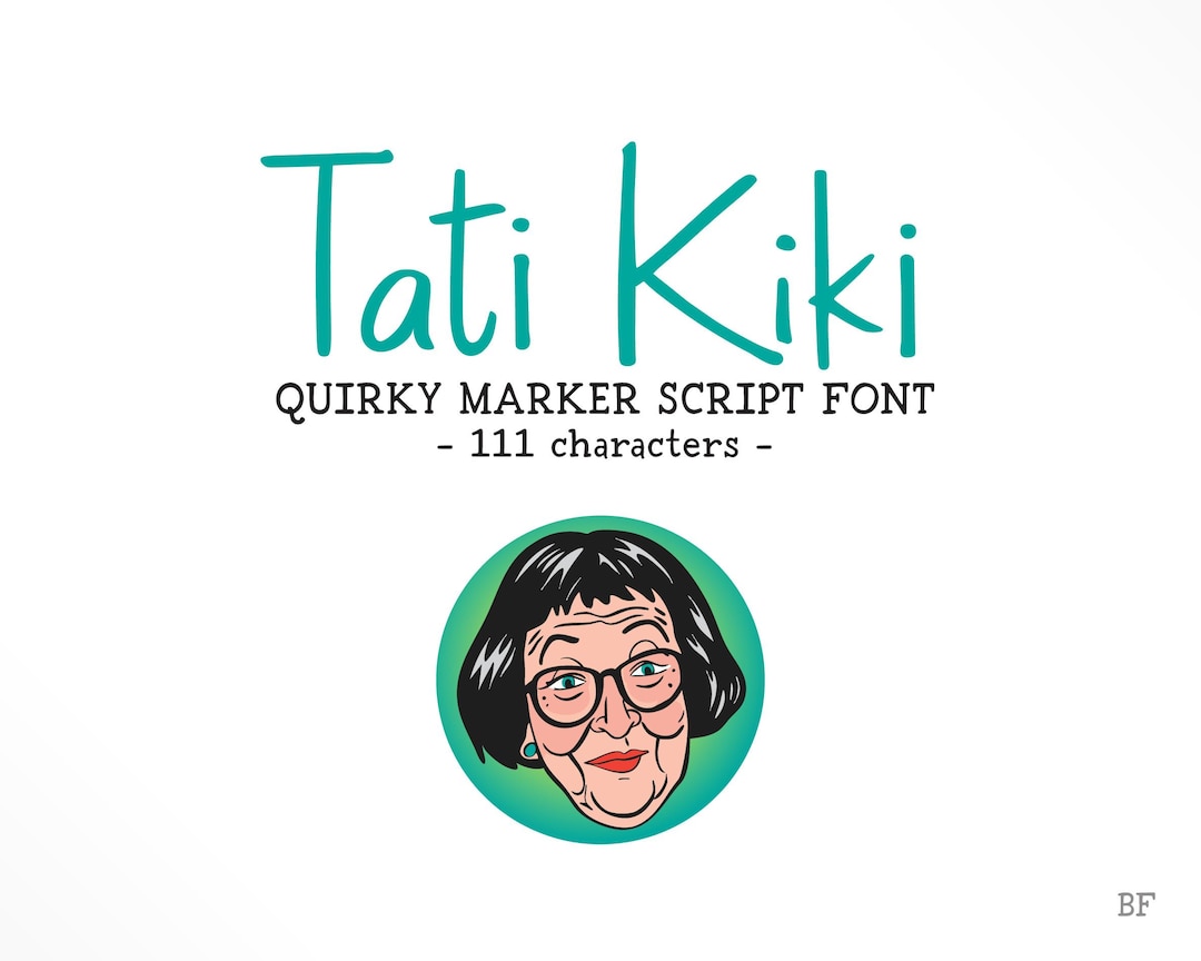 TATI KIKI OTF Font Handwriting Script for Procreate Cricut Canva Marker ...