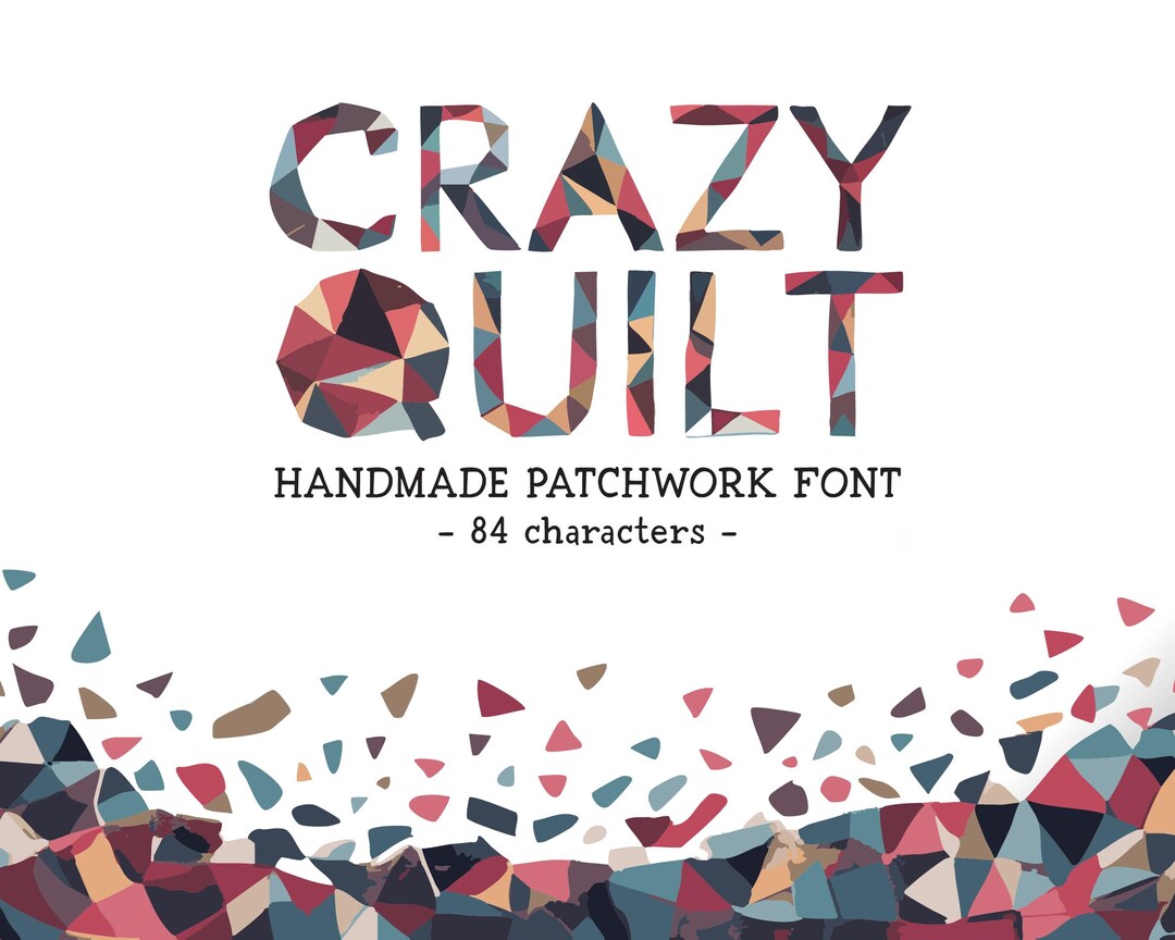 CRAZY QUILT OTF Font Bold Patchwork Font Colorful Craft Letters ...