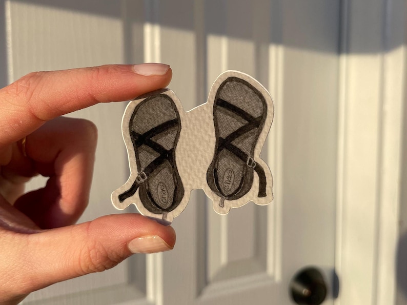 Chaco Sticker, Hand-painted Watercolor Black Chacos Sandals - Etsy