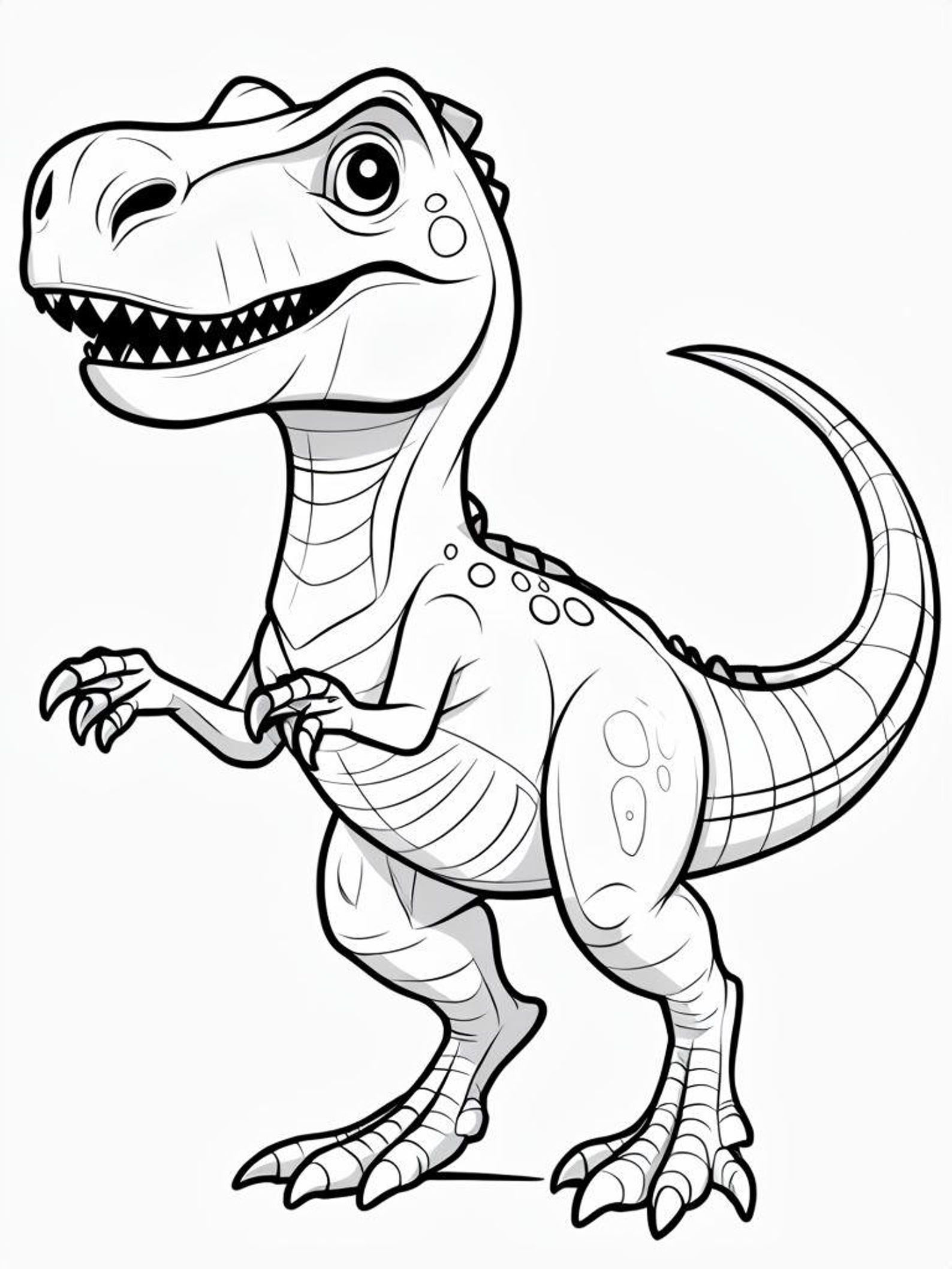 Dinosaur Colouring Pages - 5 in Total - Etsy