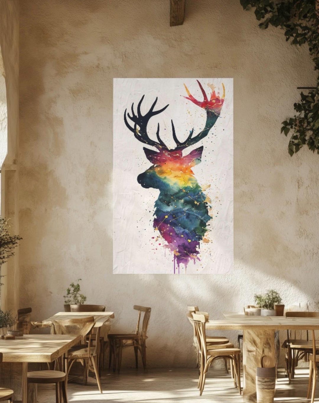 Stag Colourful Silhouette Wall Art/poster - Etsy