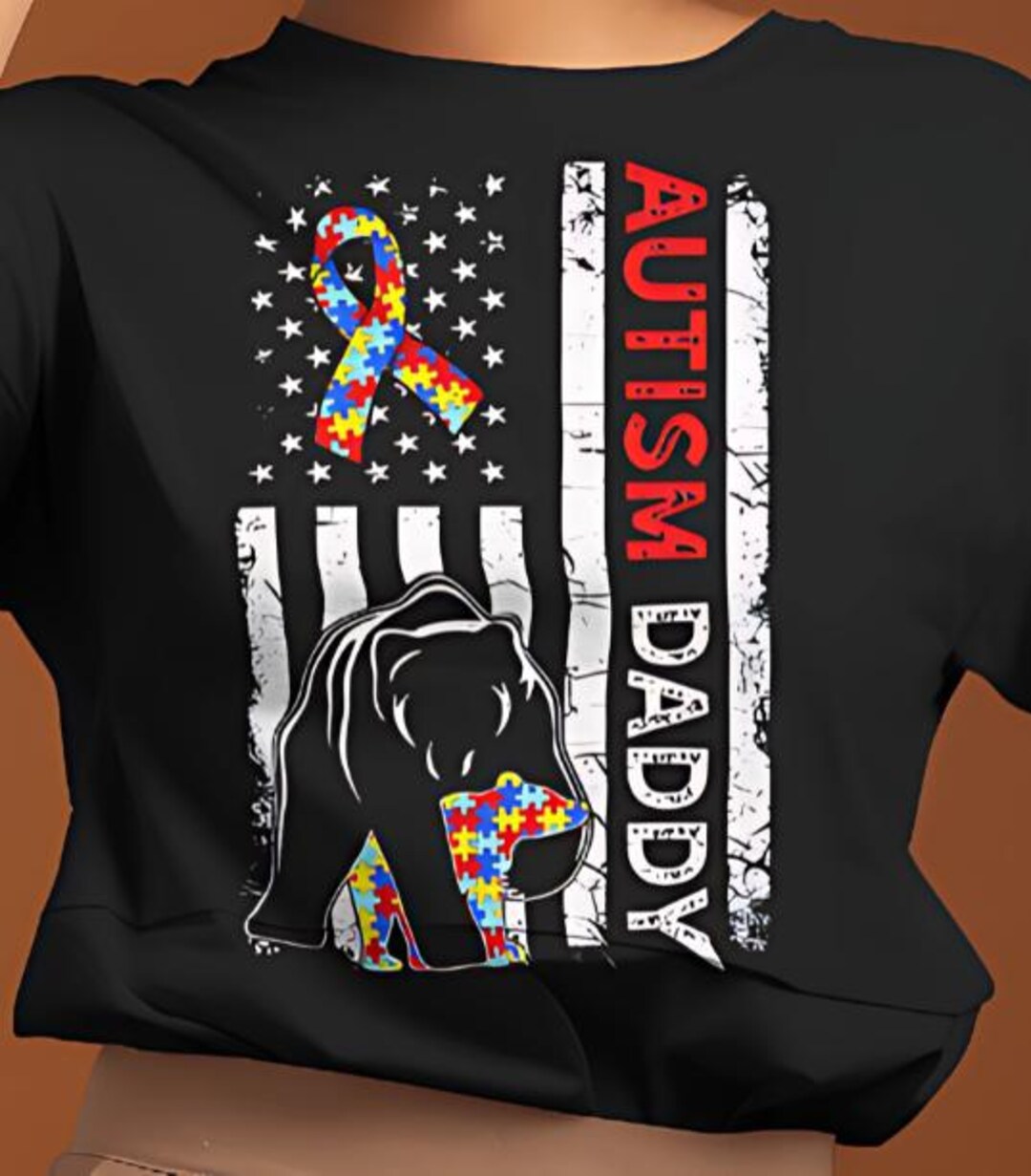 Autism Daddy USA Flag Png , Autism Dad Svg, Autism Awareness Svg ...