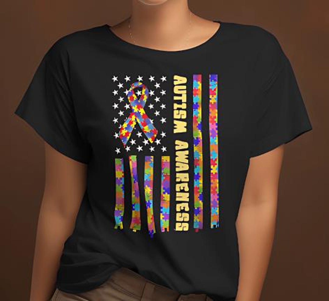 Autism Awareness USA Flag Svg, Autism Mom Svg, Autism Dad Svg, Autism ...