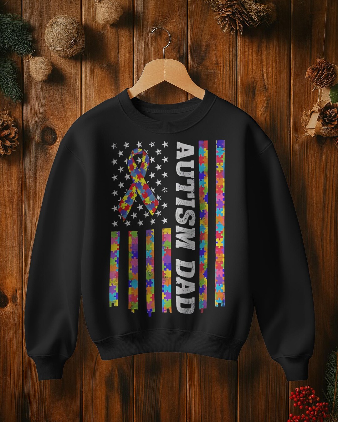 Autism Dad USA Flag Png , Autism Dad Svg, Autism Awareness Svg, Autism ...