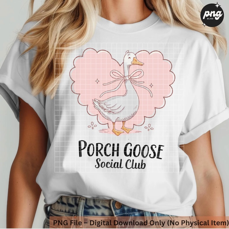 Vintage Porch Goose PNG – Trendy Hand-drawn Design for Sublimation ...