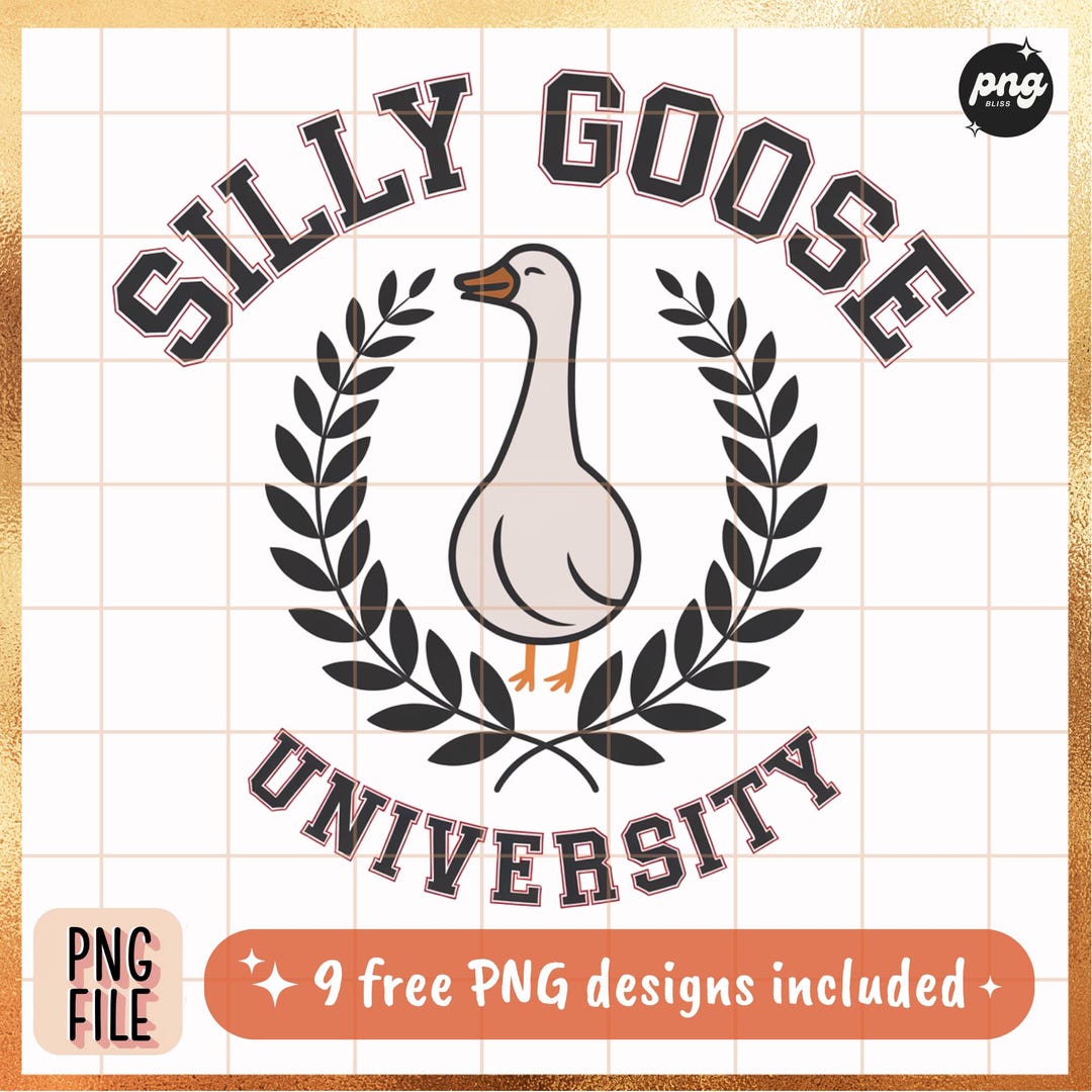 Silly Goose University PNG: Vintage College Emblem (digital Download ...