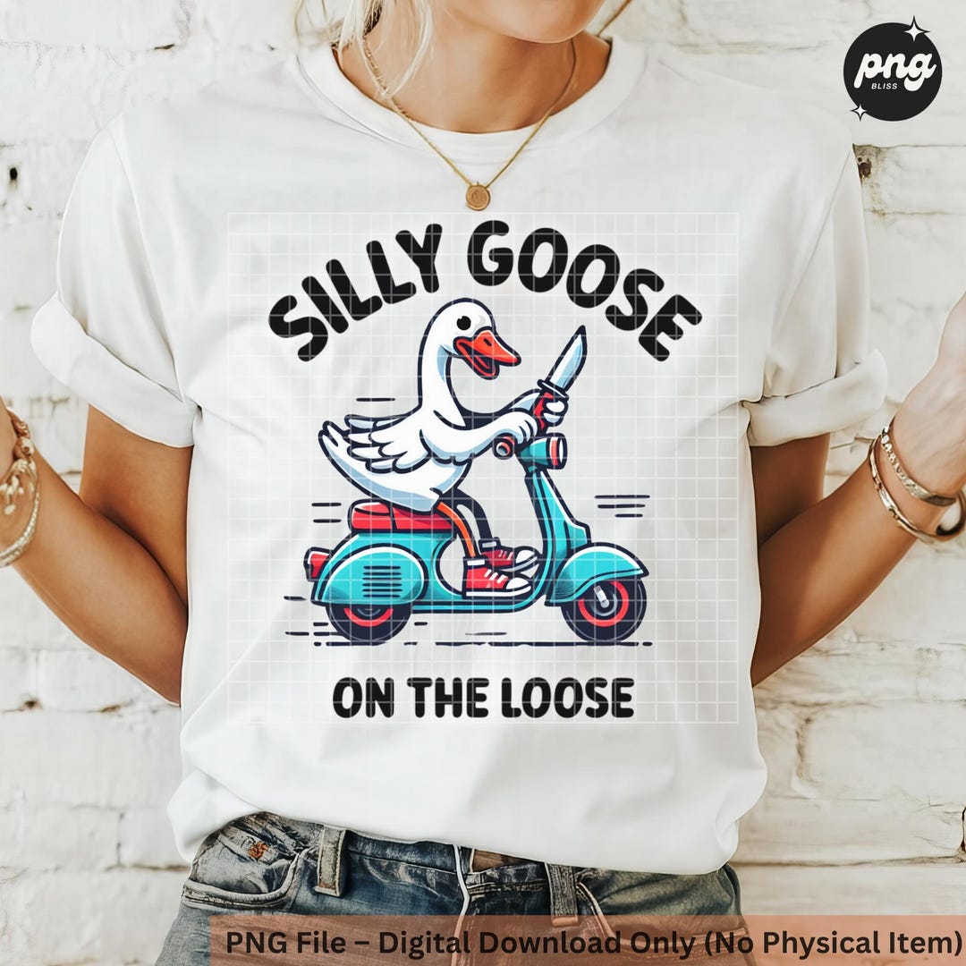 Silly Goose on the Loose PNG, Cute Goose PNG, Cute Silly Goose, Goose ...