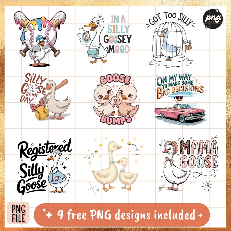 Vintage Porch Goose PNG – Trendy Hand-drawn Design for Sublimation ...