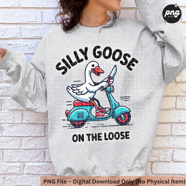 Silly Goose on the Loose PNG, Cute Goose PNG, Cute Silly Goose, Goose ...