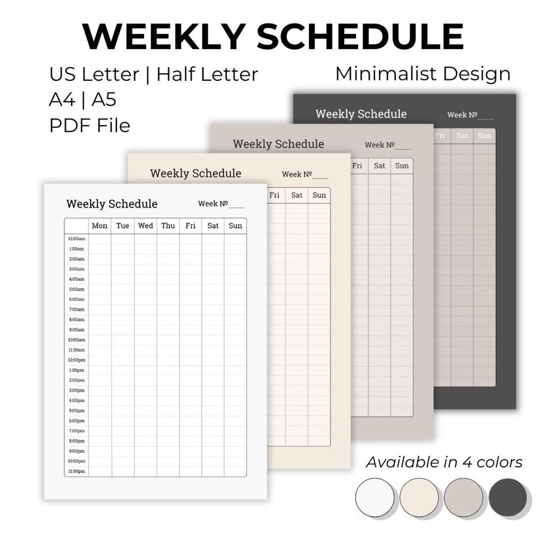 Minimalist Weekly Schedule | Digital Planner | Printable & Digital ...