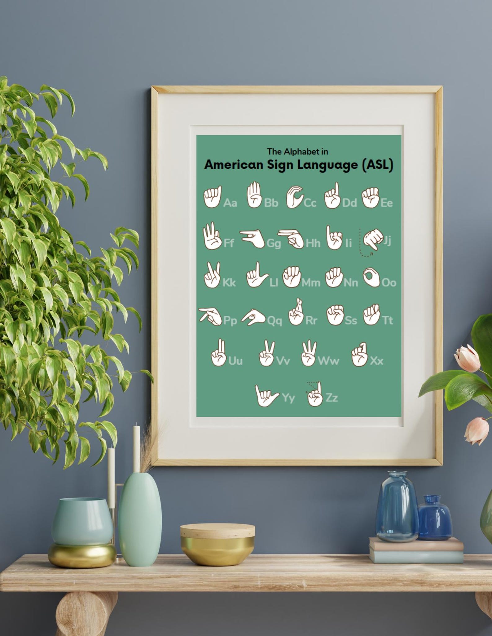 ASL Alphabet Printable Poster | American Sign Language Chart | Hand ...