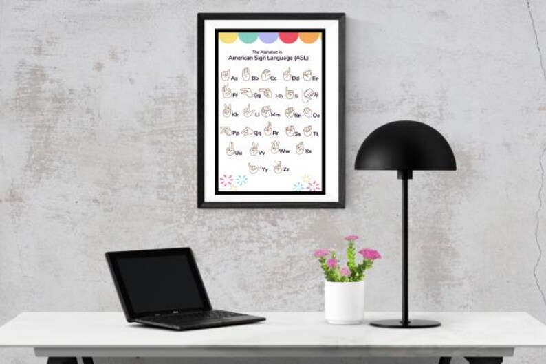 ASL Alphabet Printable Poster | American Sign Language Chart | Hand ...