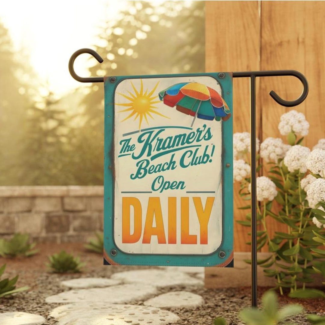 Personalized Retro Beach House Flag: Custom Outdoor Welcome Banner - Etsy