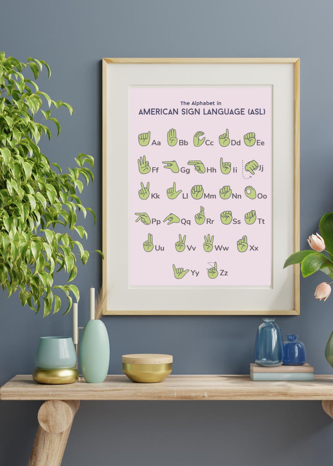 ASL Alphabet Printable Poster | American Sign Language Chart | Hand ...