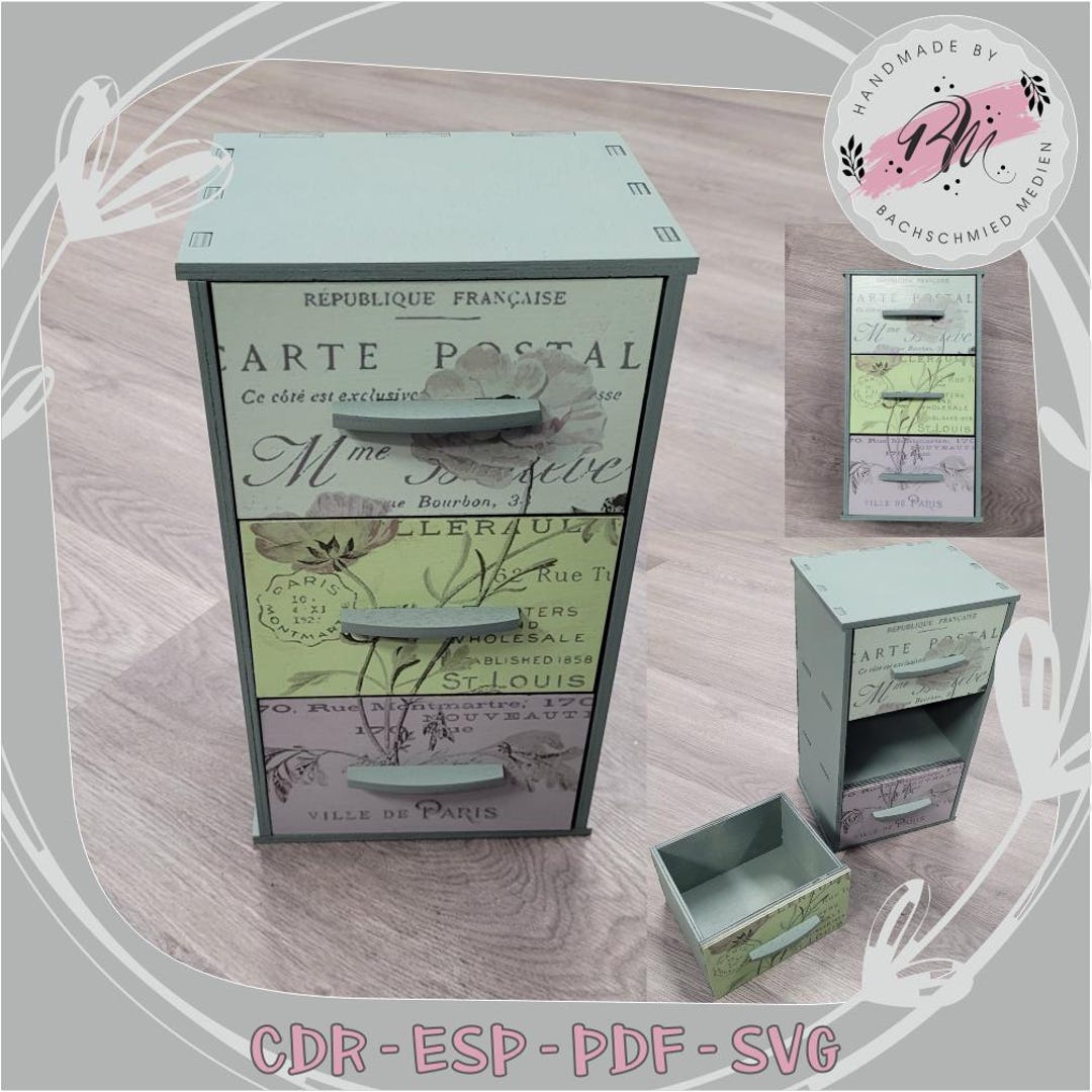 Laser Svg Drawer Cabinet Chest of Drawers Cupboard Sideboard Storage ...