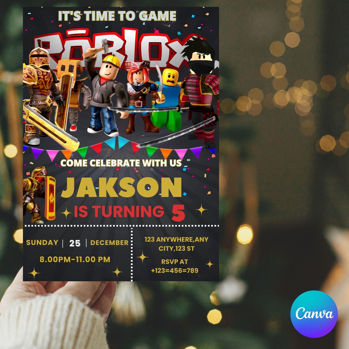 Editable Roblox Invitation, Roblox Invite, Game Party, Roblox Boys ...