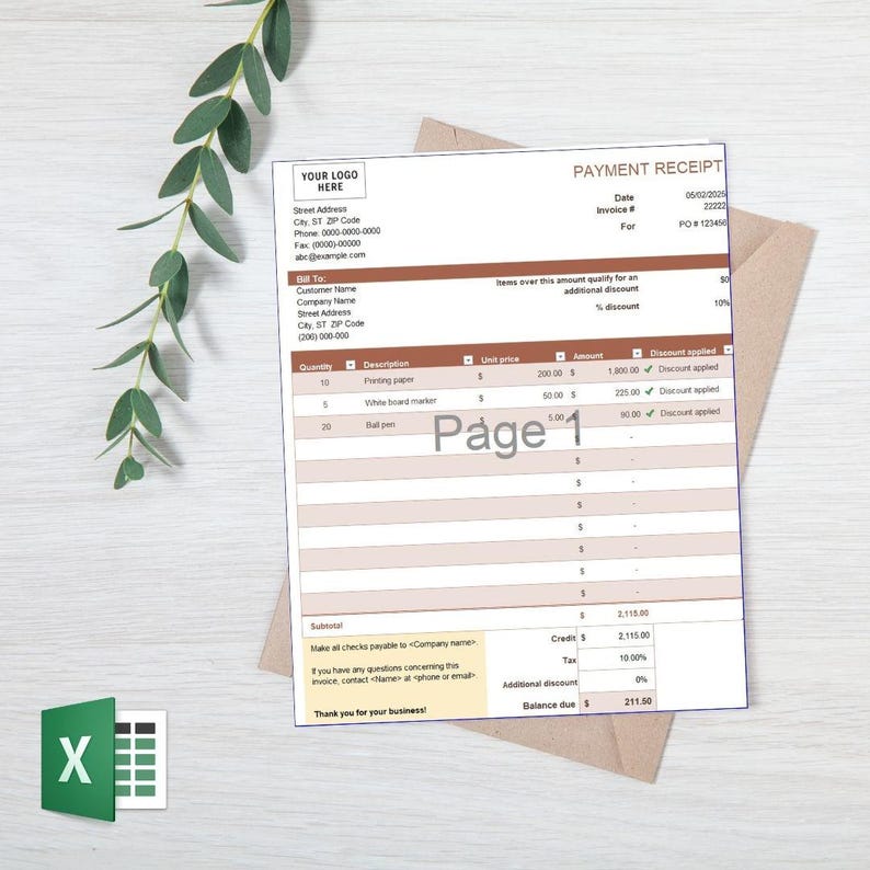 Editable Invoice Template | Modern and Professional Invoice | Microsoft ...