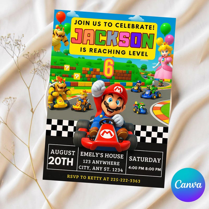 Mario Evite for Kids - Etsy