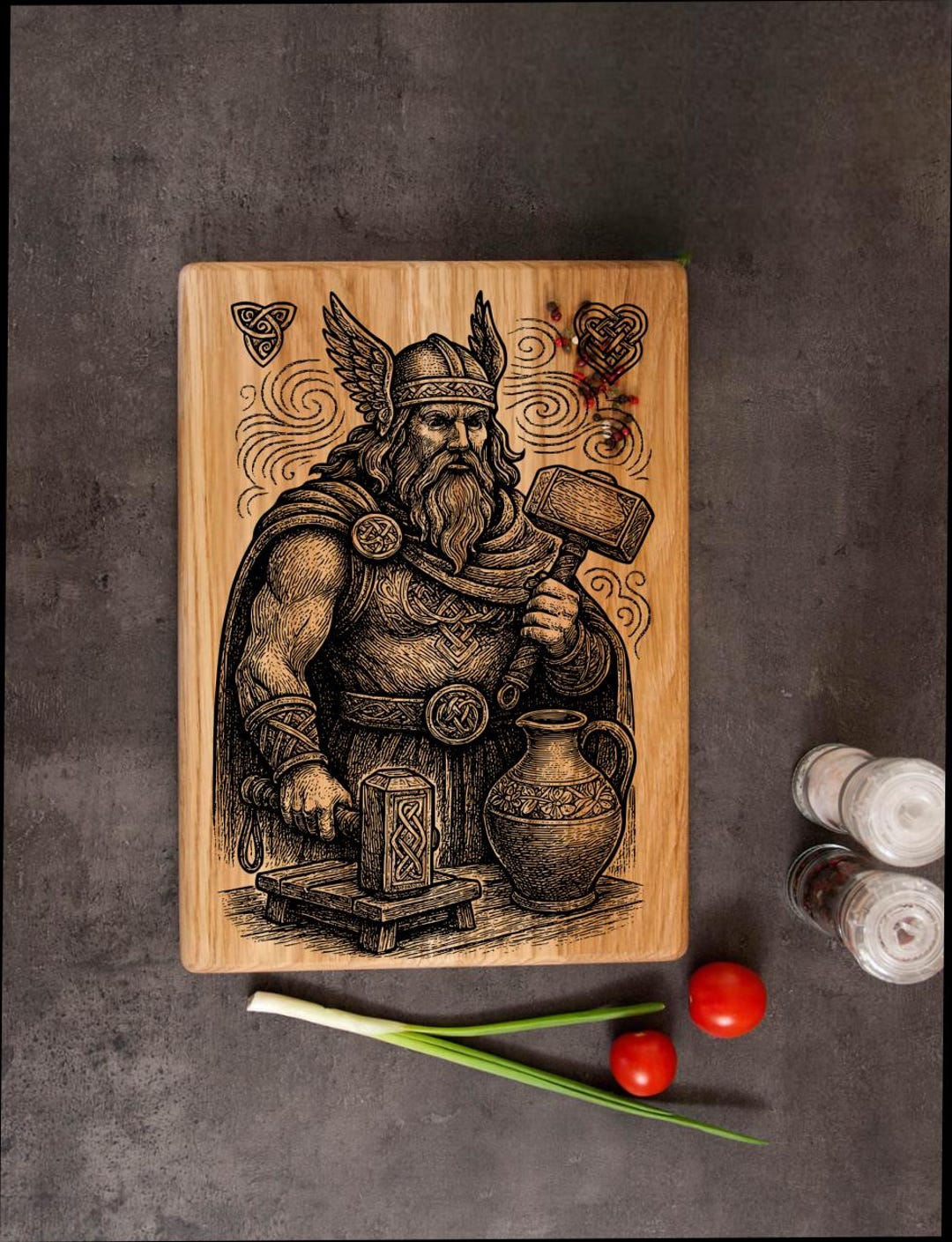 Thor With Mjolnir SVG PNG DXF – Viking Norse Mythology Laser Engraving ...