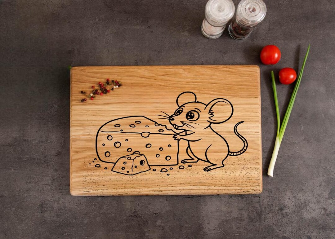 Humorous Cutting Board "mouse and Cheese" - Laser Engraving on a Tree ...