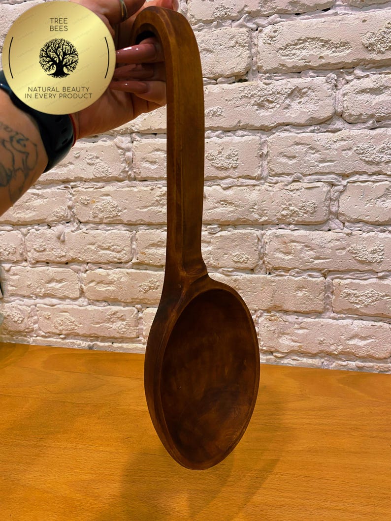 OOAK Linden Wood Sauna Ladle | Natural Walnut Stained Bath Scoop | Hand ...