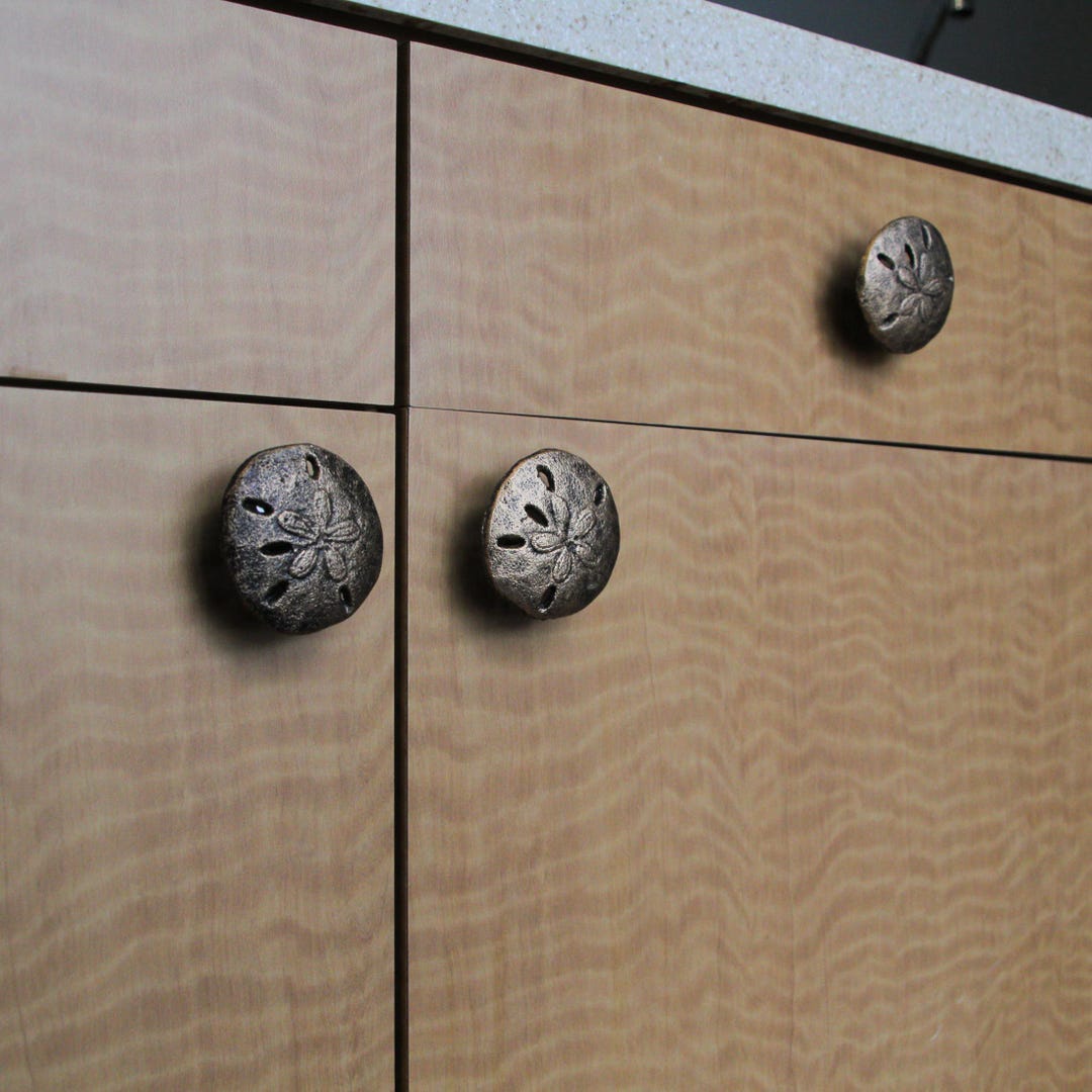 Set of 6 Coastal Sand Dollar Drawer Pulls Cabinet Knobs 2.25" Diameter - Etsy