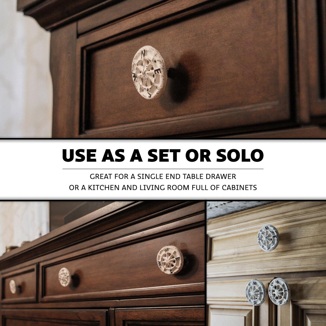 Set of 12 Cast Iron Nautical Compass Rose Drawer Pulls/cabinet Knobs 2. ...