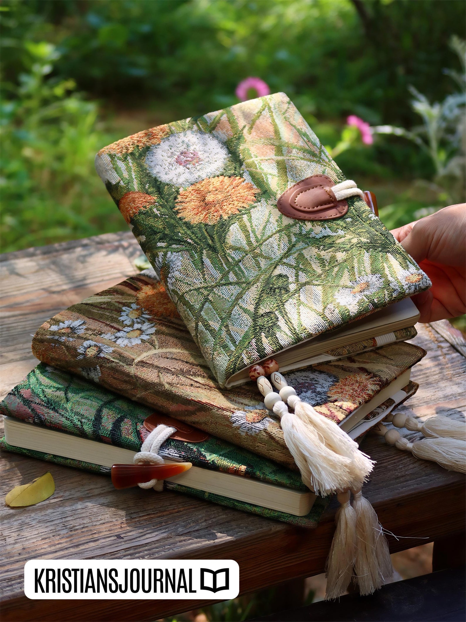 Autumn Grass Notebook | Handmade A5 & A6 Embroidered Journal Cute ...