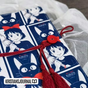 Kiki Ghibli Anime Notebook | Handmade A5 & A6 Embroidered Refillable ...